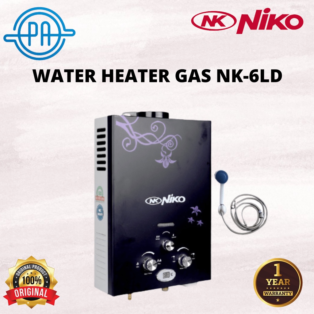 Jual WATER HEATER GAS DIGITAL LED NIKO NK-6LD ORIGINAL HITAM 6 Liter ...