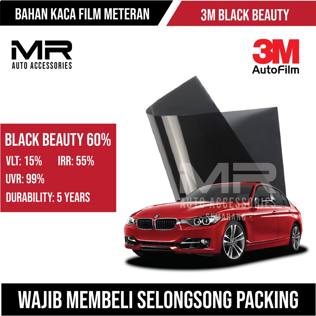 Jual Kaca Film 3M Black Beauty BB Hitam / Riben Mobil dan Gedung / Bahan Meteran | Shopee Indonesia