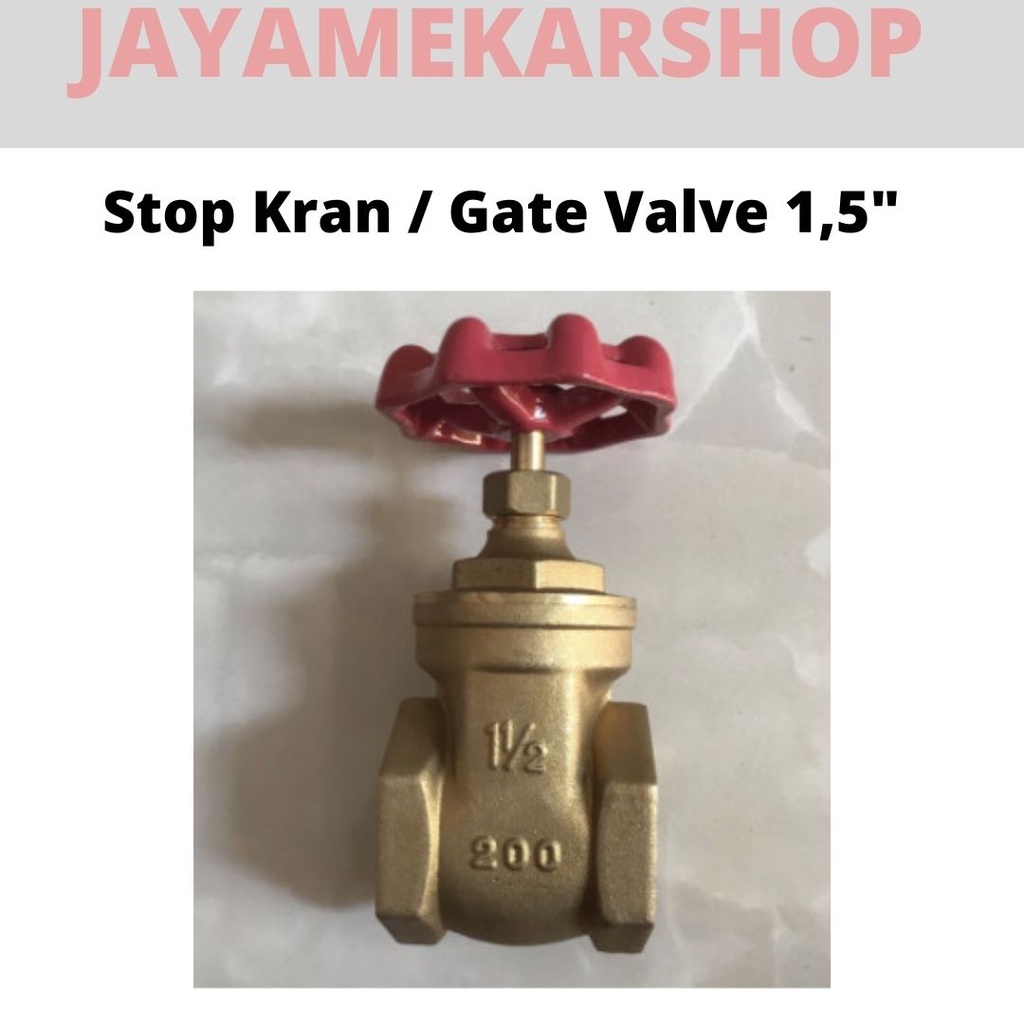 Jual Stop Kran / Gate Valve 1,5" (kuningan) | Shopee Indonesia