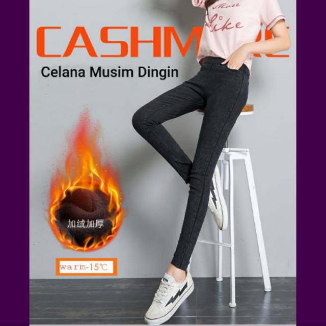Jual Celana Musim Dingin Wanita / Celana Jeans / Long John Thermal jeans 06 | Shopee Indonesia