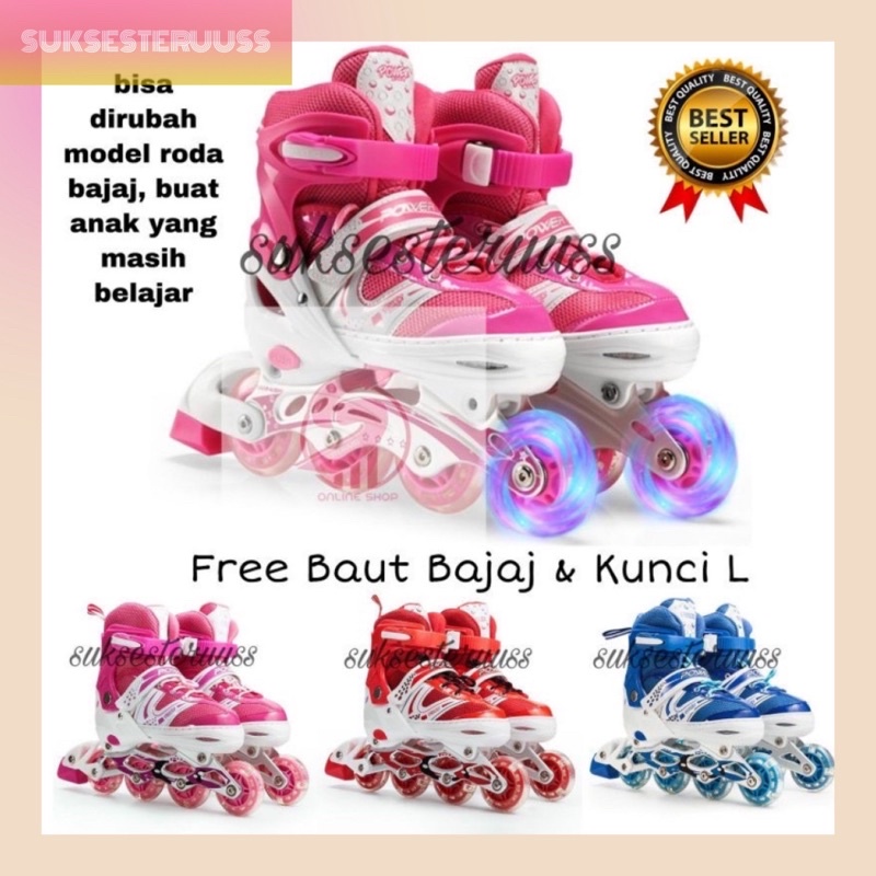 Jual PROMO!! Sepatu Roda Anak Inline Skate POWER / Sepatu Roda Model ...