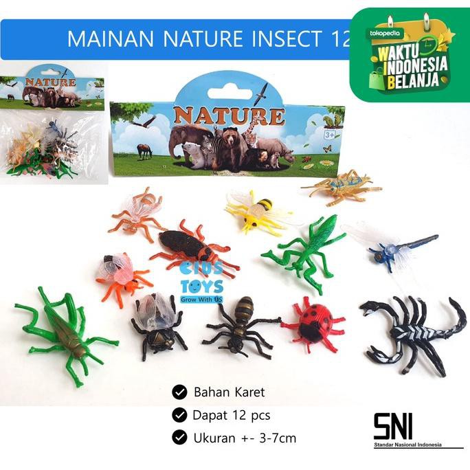 Jual MAINAN BINATANG KARET NATURE INSECT 12 PCS | SERANGGA KARET ...