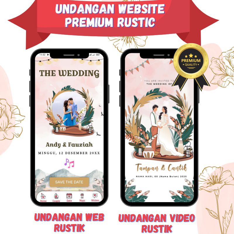 Jual PAKET HEMAT PREMIUM RUSTIK UNDANGAN DIGITAL UNDANGAN WEB UNDANGAN ...