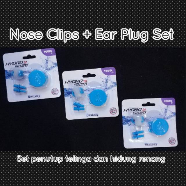 Jual set renang penutup telinga dan penjepit hidung ear plug + nose ...