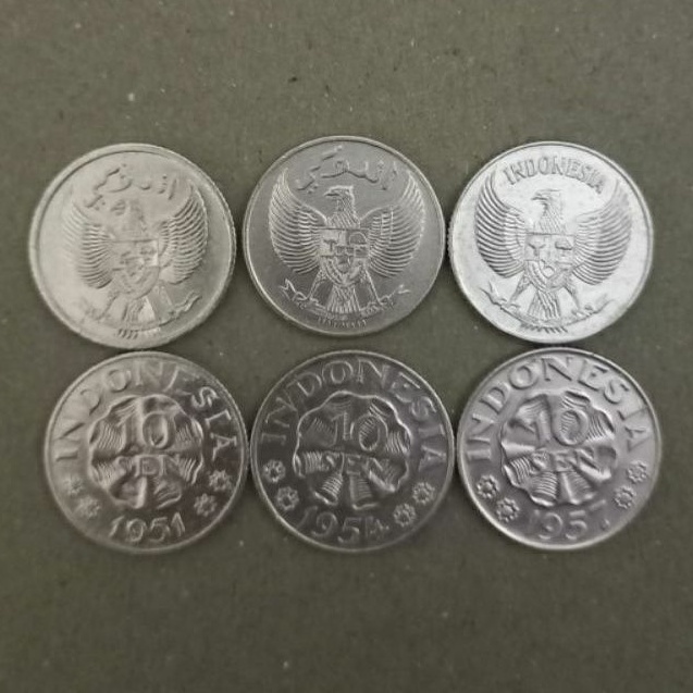 Jual Set Uang koin kuno 10 Sen Garuda Pancasila tahun lengkap | Shopee Indonesia