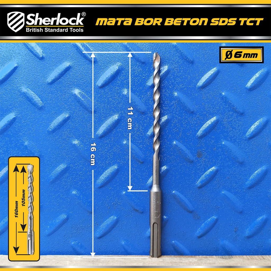 Jual Mata Bor Beton SDS material TCT panjang 160 mm x diameter 6 mm ...