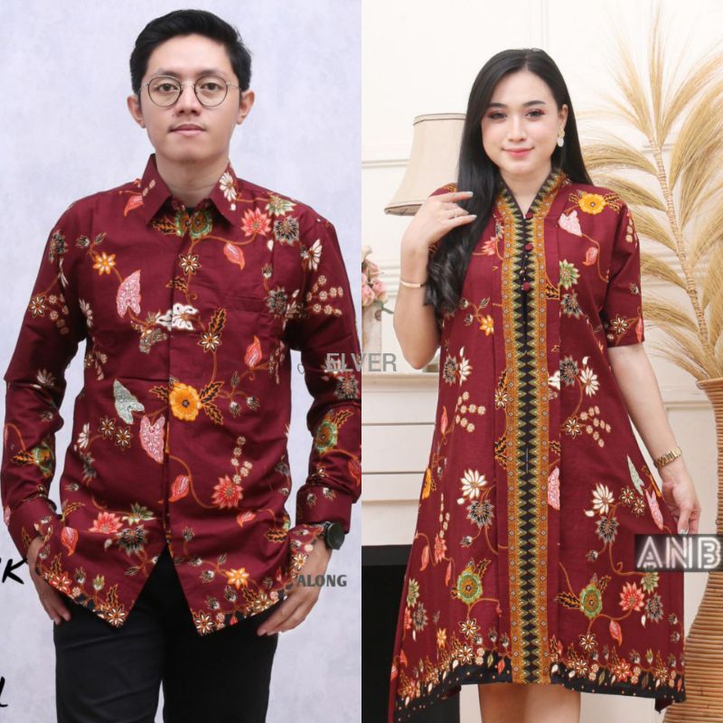 Jual COUPLE BATIK DRESS KEMEJA EXCLUSIVE / COUPLE BATIK MELATI MODERN | Shopee Indonesia