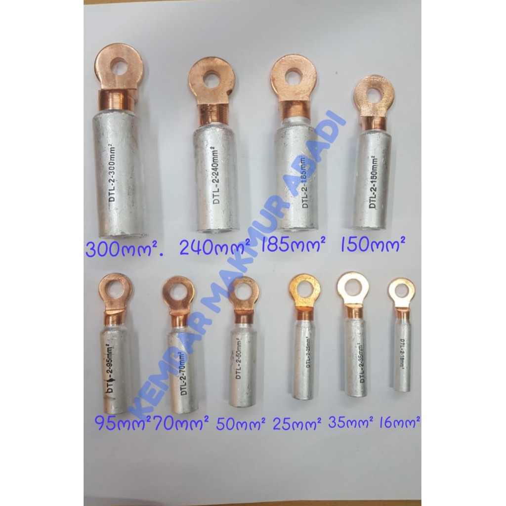 Jual Kabel Skun Bimetal AL CU DTL2-300mm / Bimetal Lug DTL-2 300mm / Cable Lug 300mm / Scun ...
