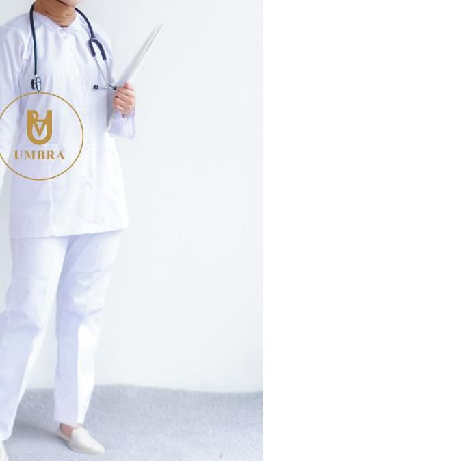 Jual COD !! 4.4 Baju Seragam Putih Polos Jaga Celana Perawat Suster ...