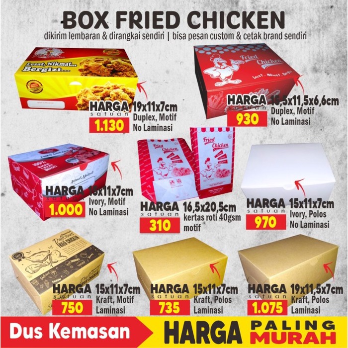 Jual F5Ffv Dus Ayam / Dus Fried Chicken / Box Fried Chicken / Box Ayam ...