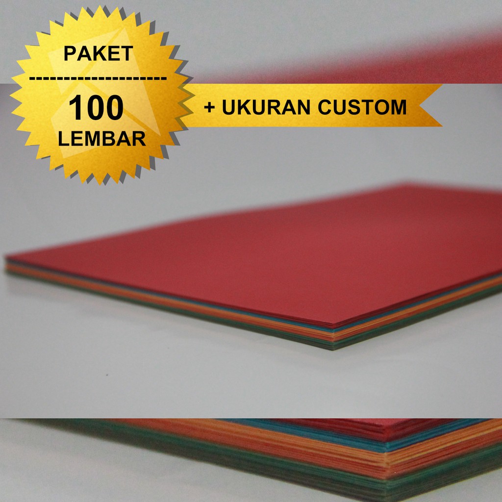 Jual KERTAS BC / MANILA WARNA F4 dan A4 PAKET 100 LEMBAR + UKURAN ...