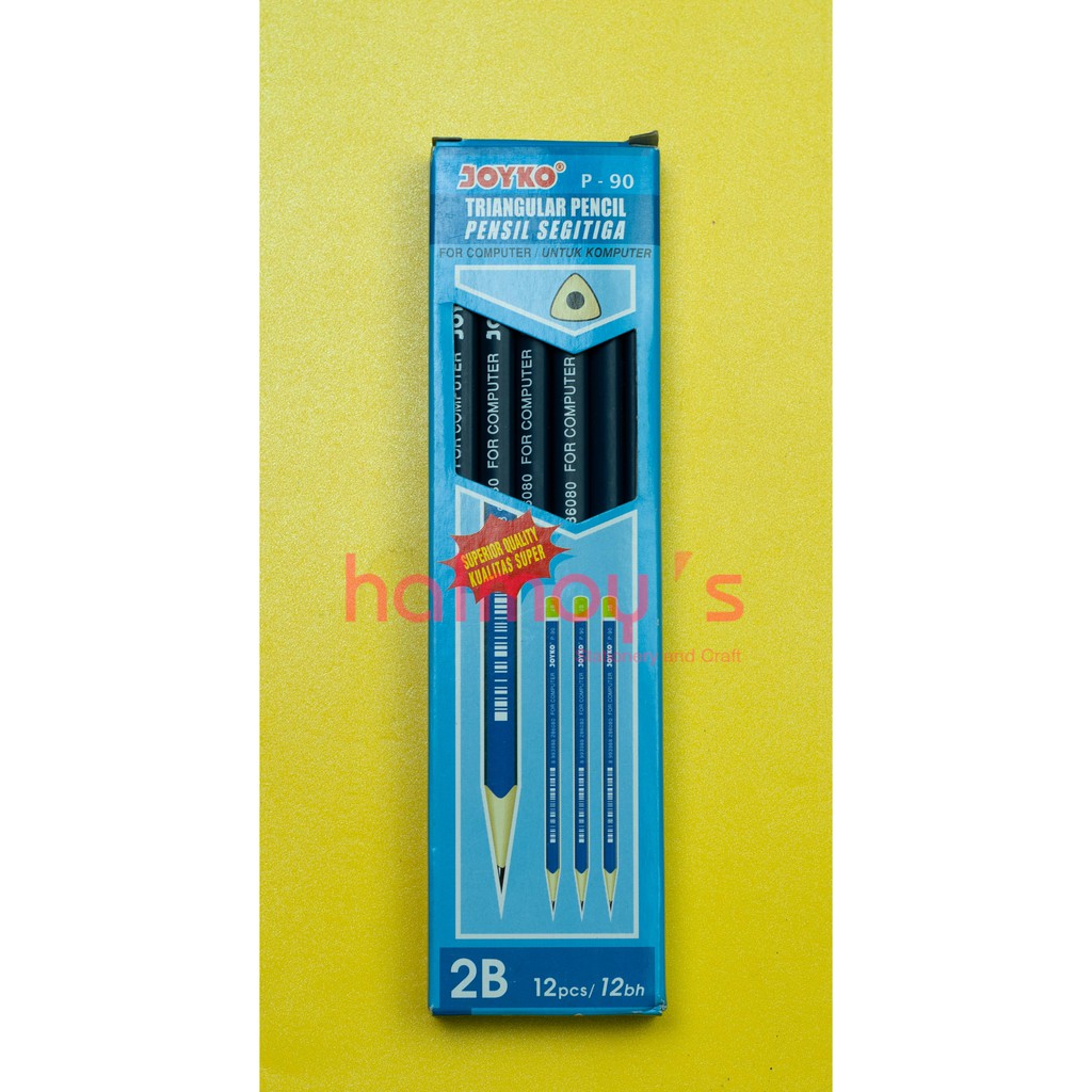 Jual PENSIL KAYU SEGITIGA 2B JOYKO P - 90 ( 1 BOX = 12 PCS ) | Shopee ...
