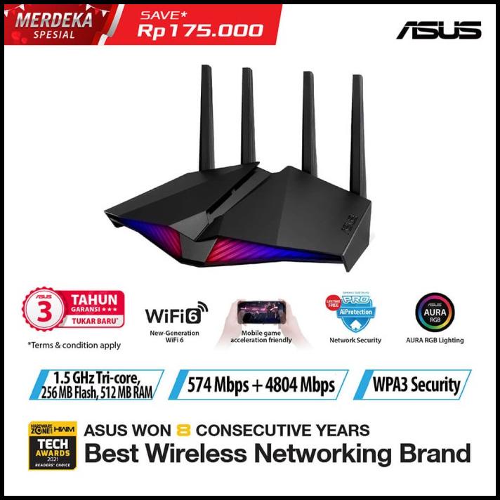 Jual Asus Rt-Ax82U Ax5400 Dual Band Wifi 6 Gaming Router With Aimesh ...