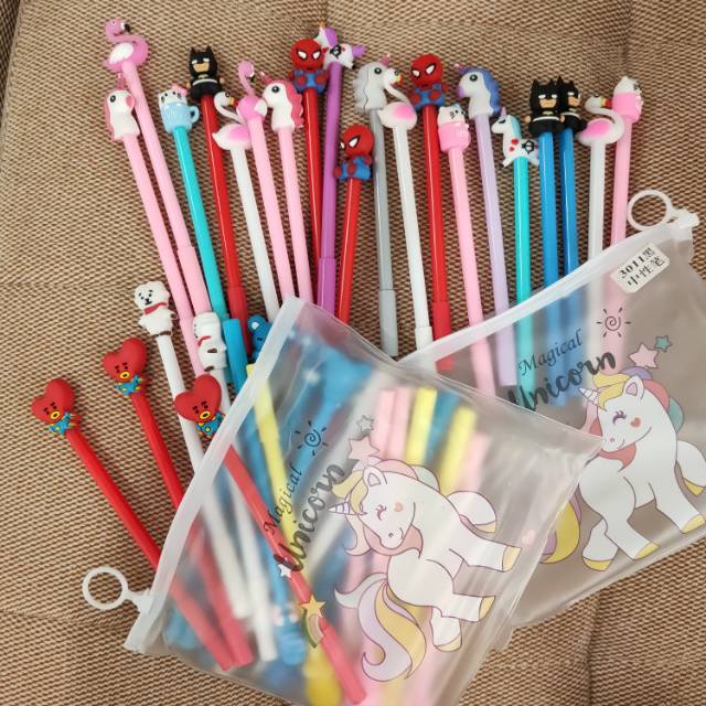 Jual Pulpen Karakter + FREE DOMPET isi 20 pcs pulpen | Shopee Indonesia