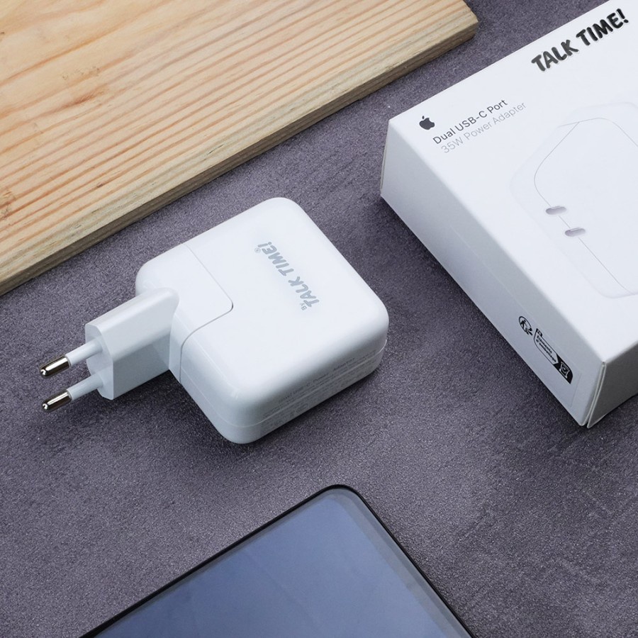 Jual BATOK CHARGER KEPALA CHARGER DUAL PORT USB C 35W HEAD TC TALKTIME ...