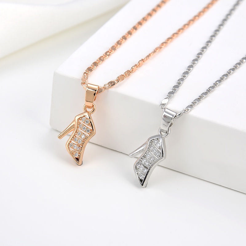 Jual HYL JEWELRY Kalung Titaniun Rantai Emas Putih Perhiasan perak ...