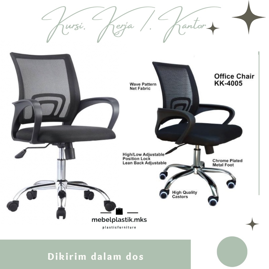 Jual Kursi Roda/ Kursi Manager Kantor/ Kursi Staff Sandar Jaring ...