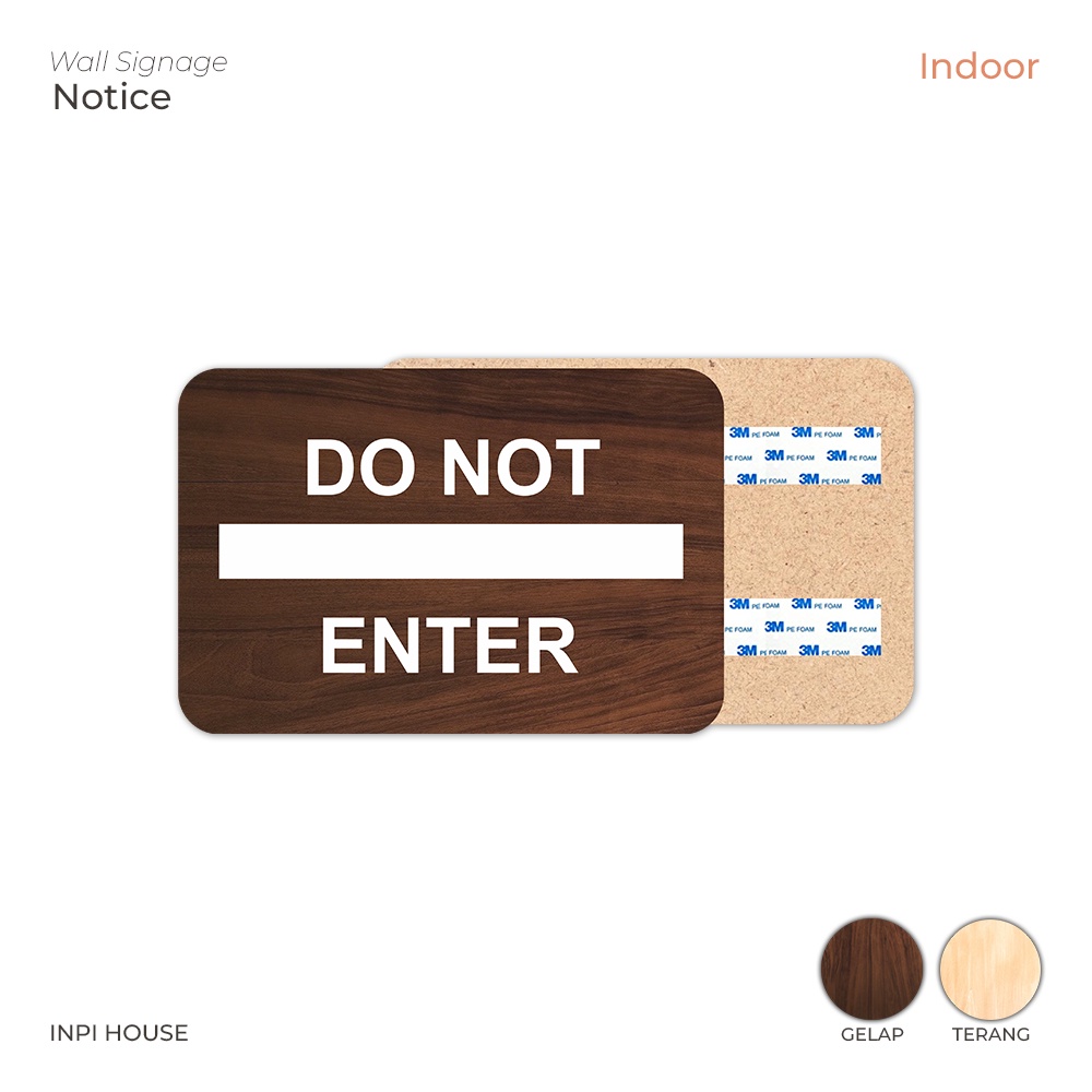 Jual wall sign - notice sign - do not enter room - coklat | Shopee ...