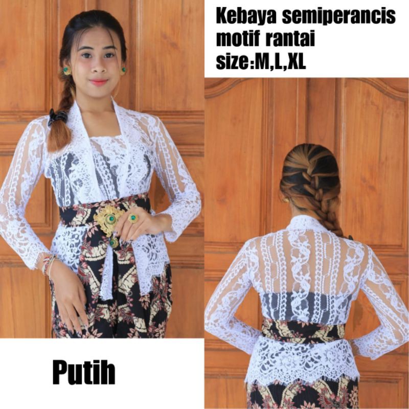 Jual Kebaya putih bali|kebaya jadi putih bali| kebaya modern | Shopee ...