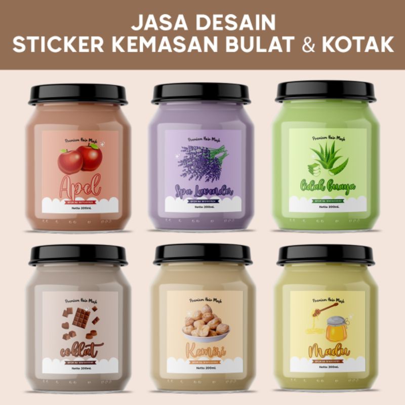 Jual Desain Stiker Kemasan Custom | Desain Stiker Bulat / Kotak Kecil ...
