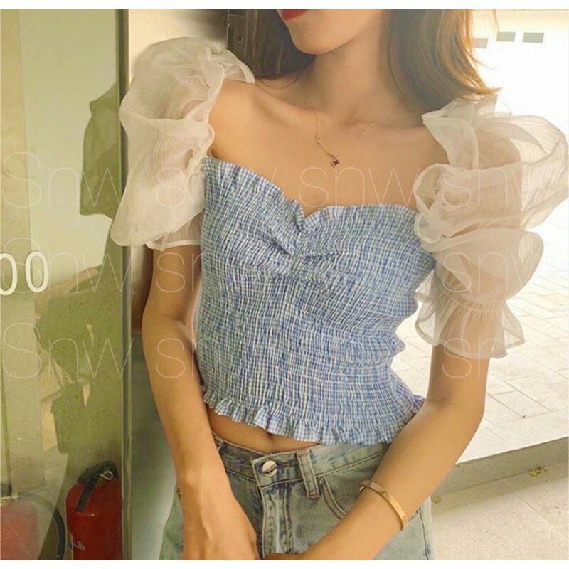 Jual Allena scrunchie top ,atasan tangan balon atasan model kerut ...