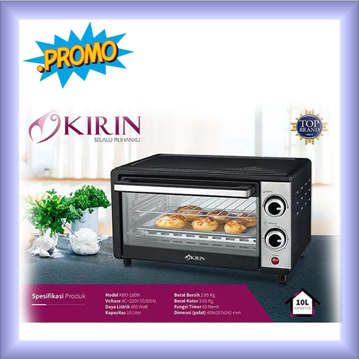 Jual Oven Listrik Kirin KBO 100 M Oven Listrik Kapasitas 10 Liter Panas ...