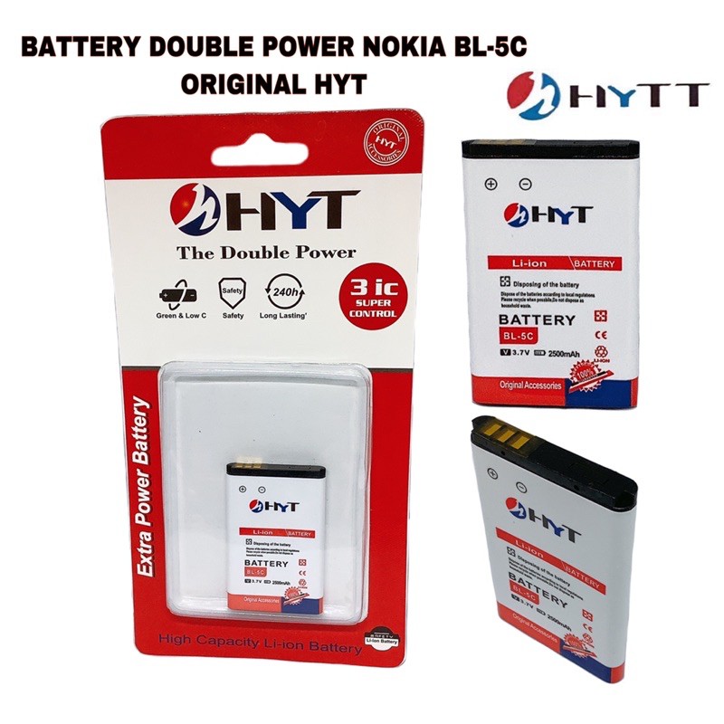 Jual BATTERY DOUBLE POWER NOKIA BL-4C / BL-5C ORIGINAL HYT | Shopee Indonesia