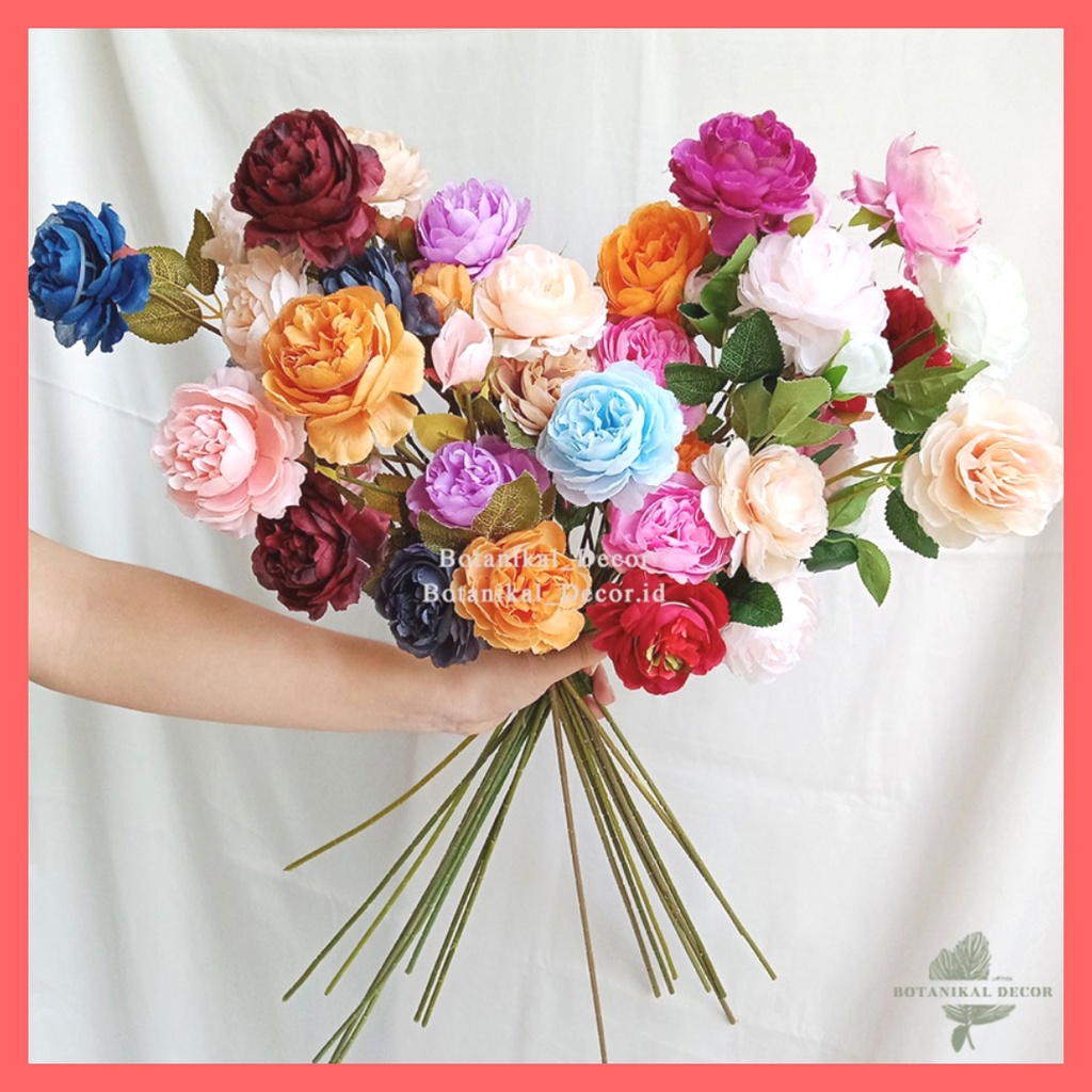 Jual Artificial Flower Bouquet Peony Fake Home Wedding Table Decoration ...