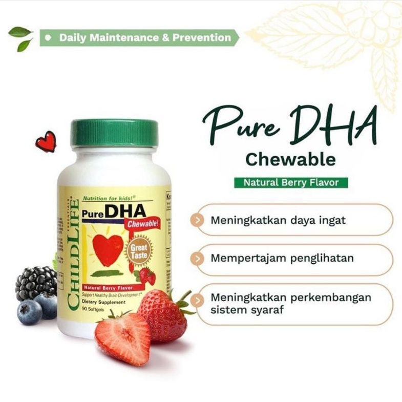 Jual Childlife Pure DHA- Child life Vitamin Anak Pure DHA Natural Berry Flavor@90softgel/bottle ...