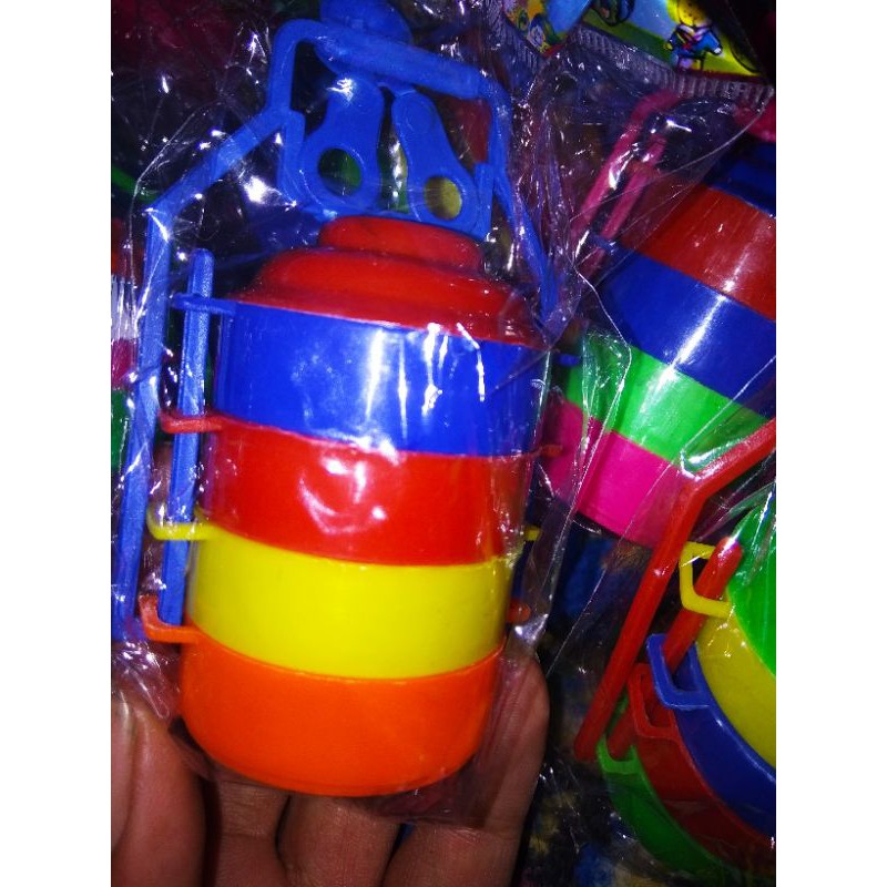 Jual mainan rantang susun 4 warna cantik/mini rantang/rantang jadul ...