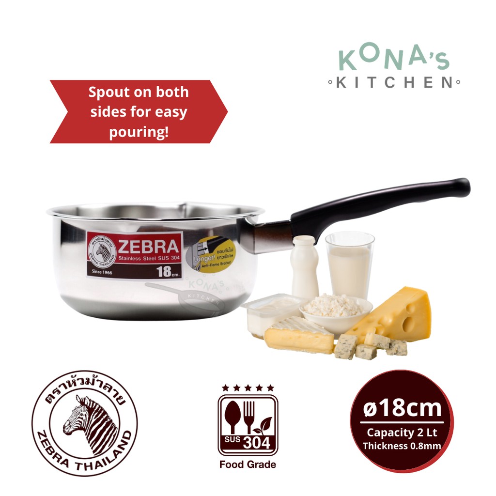 Jual Zebra Sauce Pan 18 Cm (166308) / Panci Stainless Steel | Shopee ...