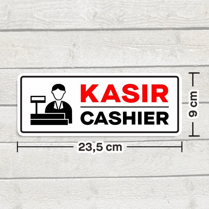 Jual Sticker Label Kasir Stiker Sign Kaca Pintu Dinding Cashier ...