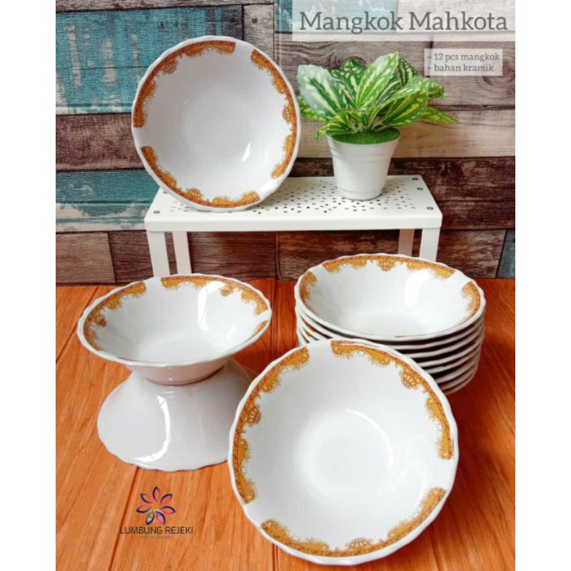 Jual Mangkok Keramik Mahkota / Mangkok Bakso / Mangkok Sup /Mangkok ...