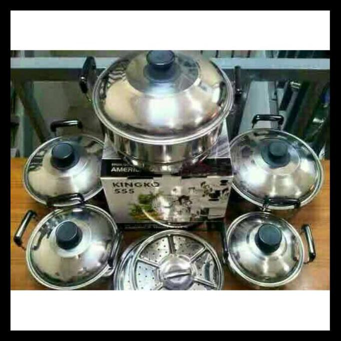 Jual Panci Kingko 555 Set Steinless With Streamer | Shopee Indonesia