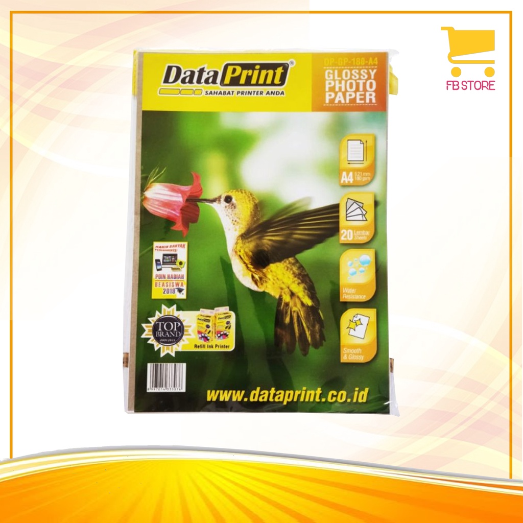 Jual Glossy Photo Paper Dataprint A4 180 GSM 0.21mm Isi 20 Lembar Per Pak | Shopee Indonesia