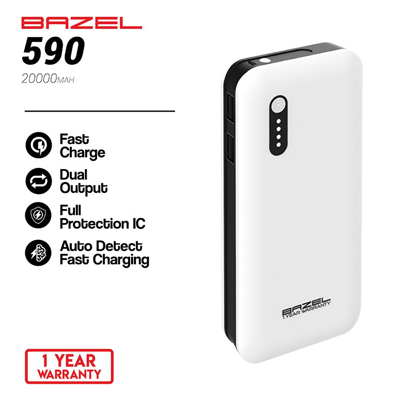 Jual POWERBANK BAZEL 590 - 20.000MAH - DUAL PORT - GARANSI RESMI ...