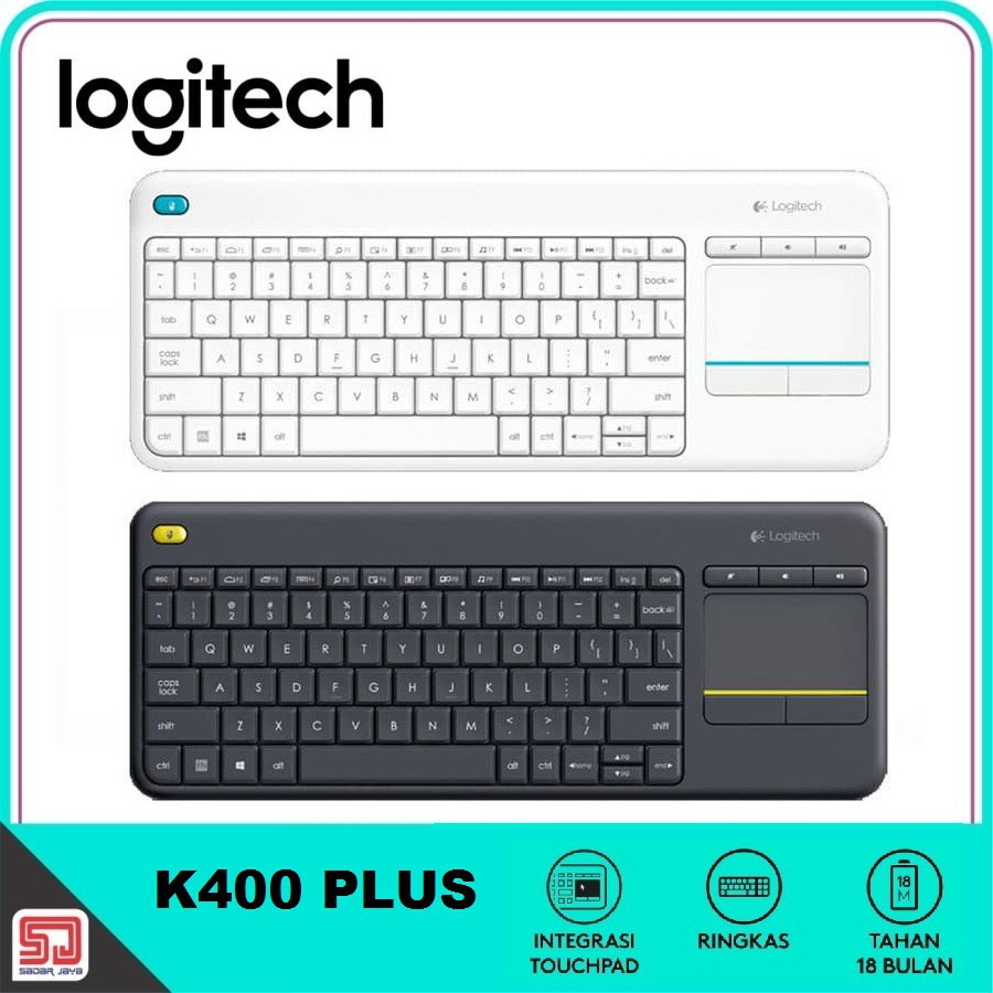 Jual Logitech K400 Plus Keyboard Wireless + Touchpad Original | Shopee ...