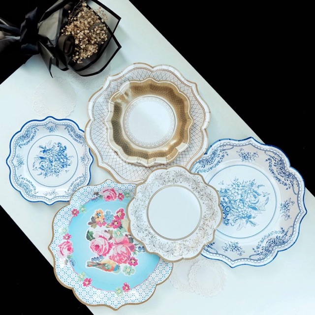 Jual Paper Plate Set Floral (1 pack isi 6 pcs) Piring Kertas Pesta ...