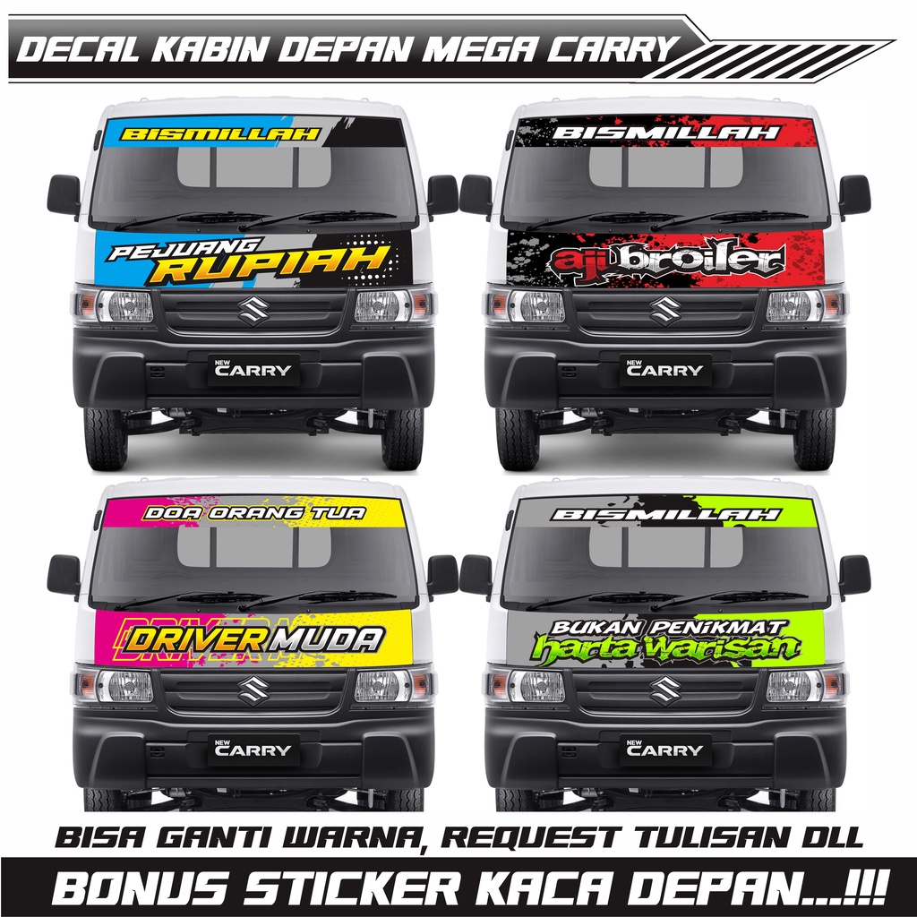 Jual Decal Sticker Kabin Mobil Pickup NEW CARRY 2022 ( BISA REQUEST ...