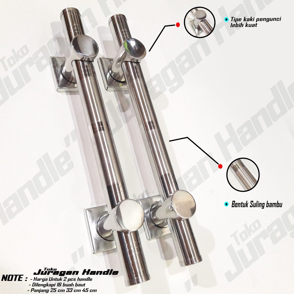 Jual handle pintu rumah minimalis 45 cm / gagang pintu model suling ...