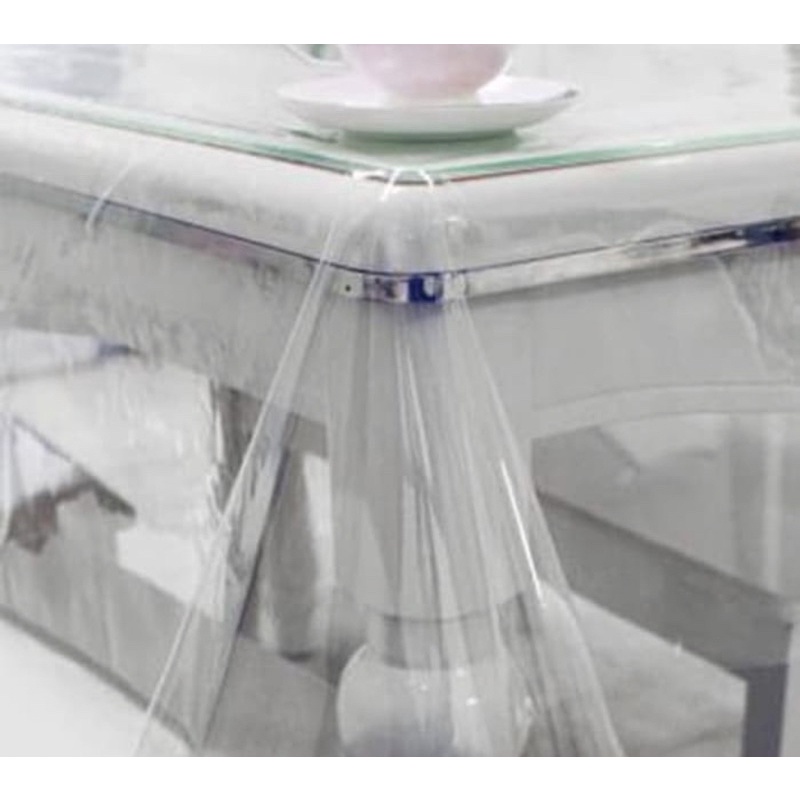 Jual Taplak Meja Makan/Plastik Mika Transparan/Taplak Meja Plastik Ukuran 180 x 137 TEBAL ...