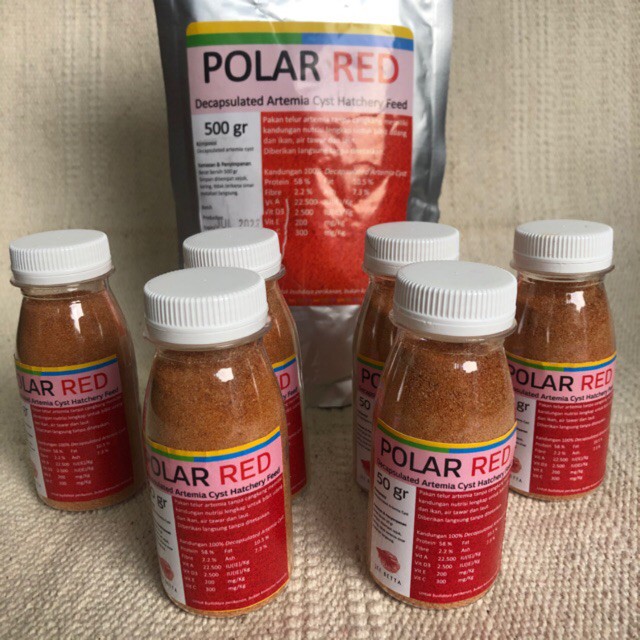Jual Artemia Polar Red 10 20 50 Gram Pelet Burayak Ikan Cupang Guppy ...