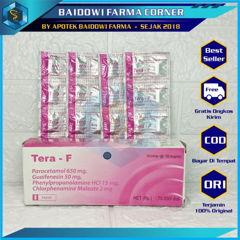 Jual TERA-F TABLET BATUK PILEK DEMAM STRIP ISI 10 | Shopee Indonesia