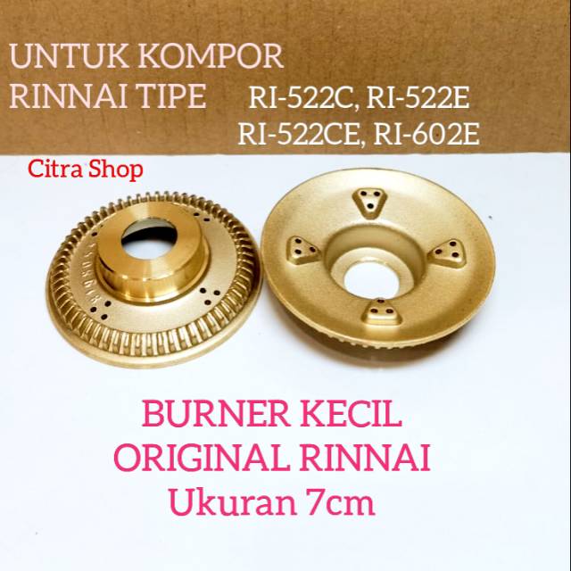 Jual Burner kecil original Rinnai untuk kompor gas Rinnai RI-522E RI ...
