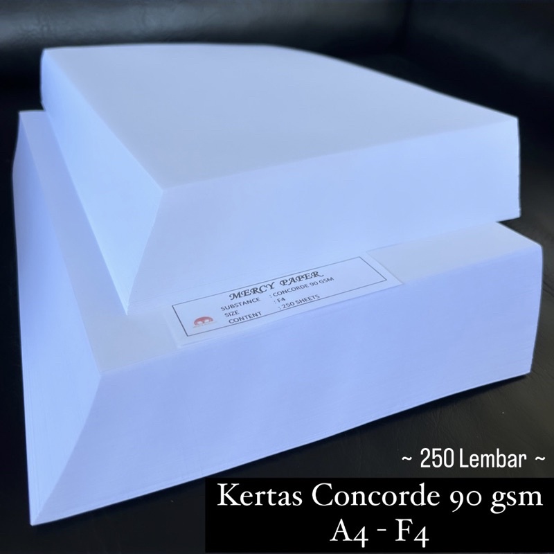 Jual 250 Lembar - Kertas Concorde 90 Gram Putih F4 & A4 - Concord Paper ...