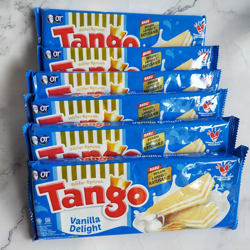 Jual Wafer Tango Vanilla Delight 110 gram 1 Paket Isi 6 Pcs Murmer ...