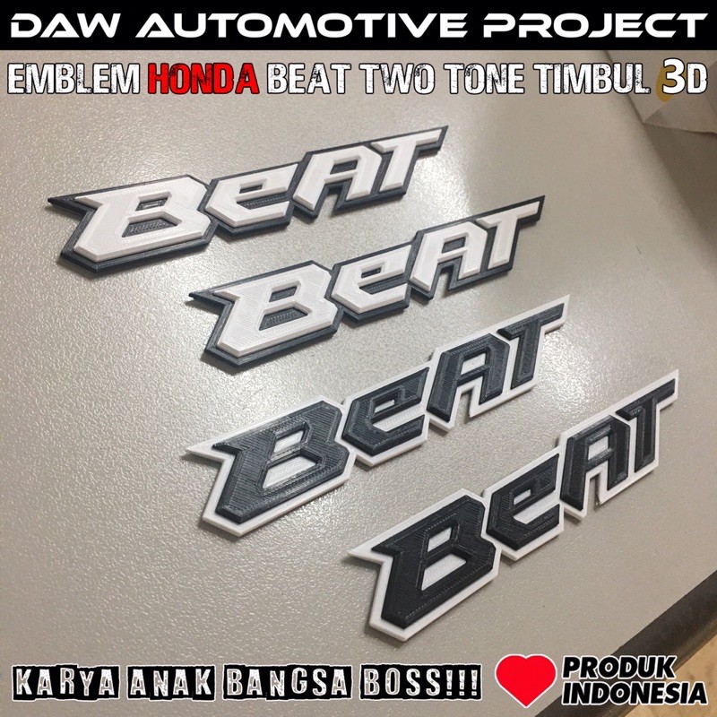 Jual Emblem Honda Beat Two Tone Timbul 3D Sepasang - DAW Automotive ...