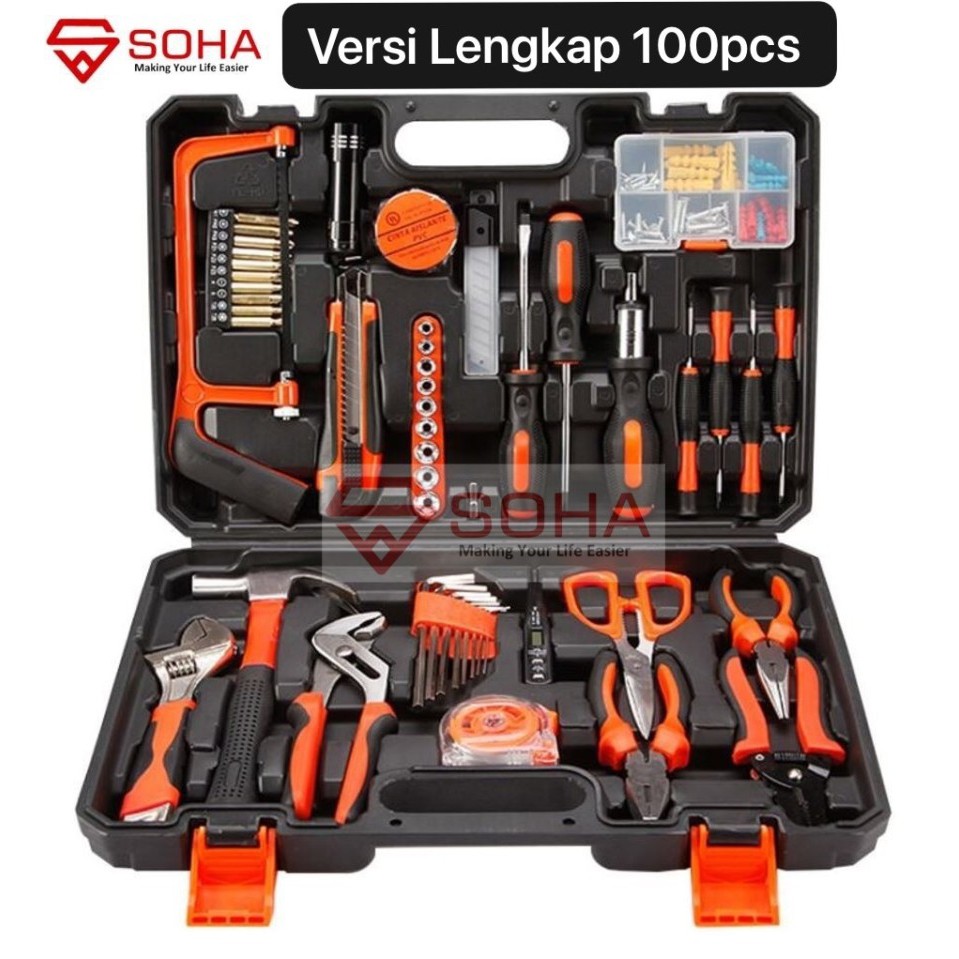 Jual ART-012 Toolkit 100 Pcs TOOLS Set Box Tool Kit Perkakas Mekanik ...