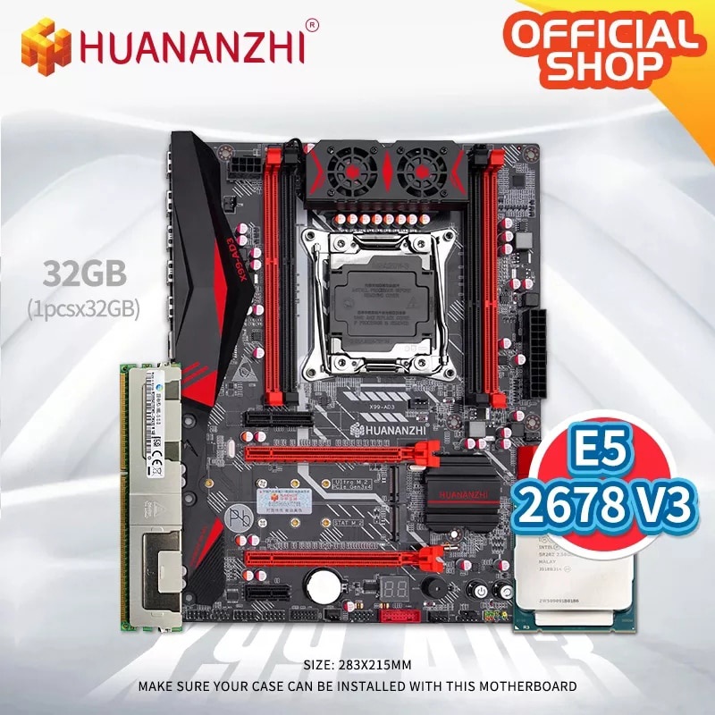 Jual PREORDER HUANANZHI X99 AD3 REV3.0 X99 Motherboard with Intel XEON E5 2678 V3 with 1*32G ...