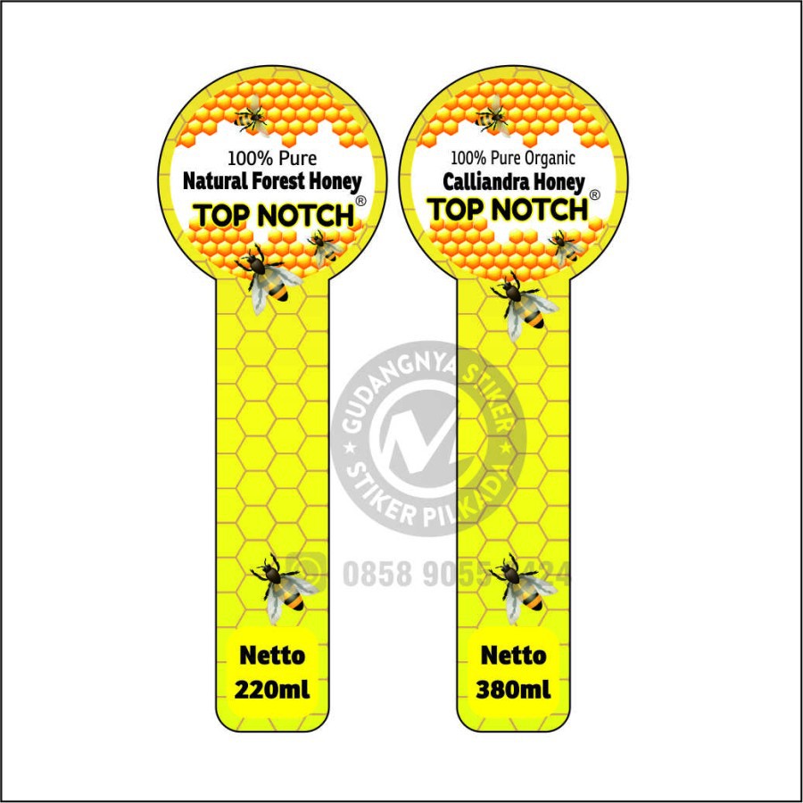 Jual stiker vinyl LABEL MADU BISA CUSTOM NAMA 2,5X7,2CM | Shopee Indonesia